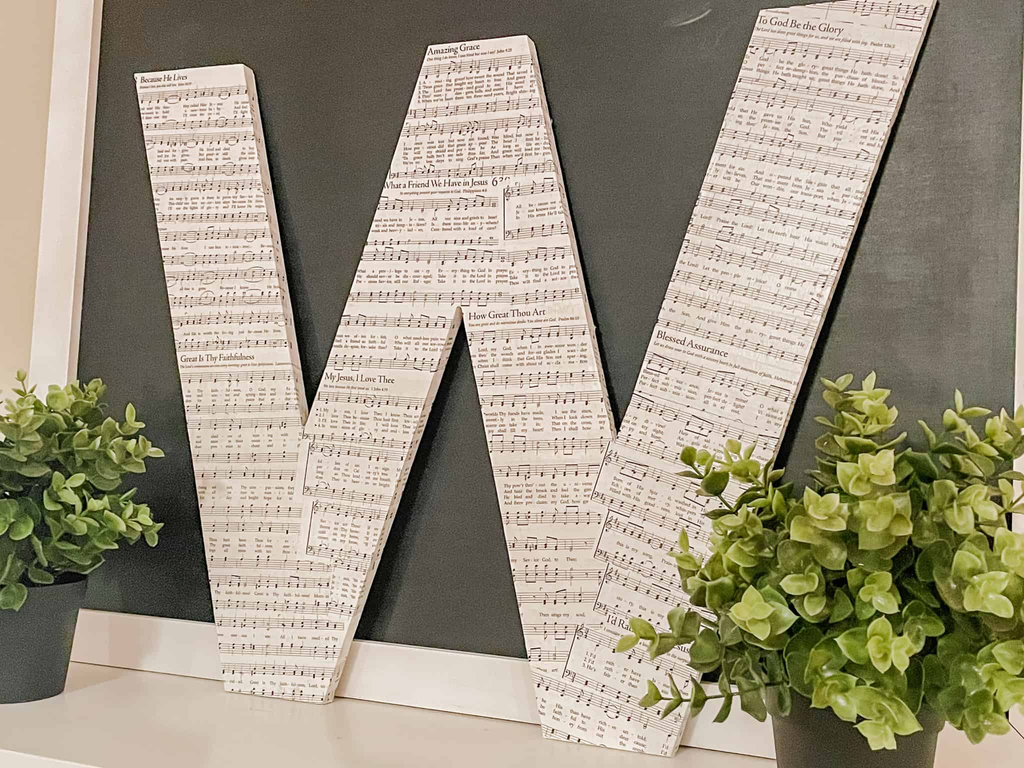 Unique Music Covered Monogram Wall Decor